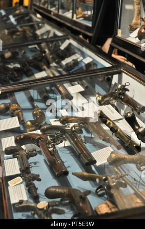 Oxford. England. Interior of the Pitt Rivers Museum, with ...