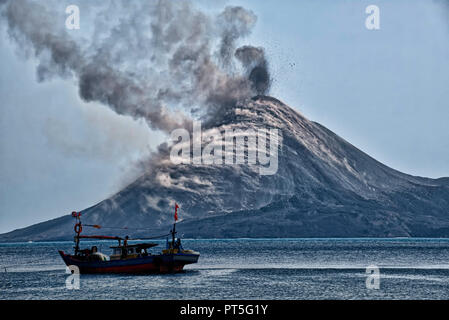 Indonesia - Java island - Krakatoa Volcano. Anak Krakatau Stock Photo ...