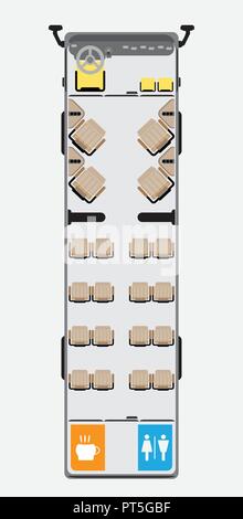 Business Bus seat map with restroom vector Stock Vector Image & Art - Alamy