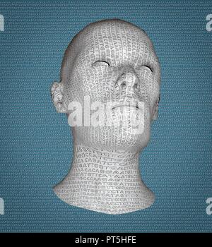 Human head with letters of the alphabet, illustration Stock Photo - Alamy
