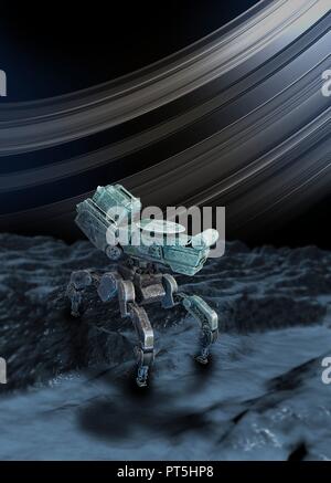 Space buggy on planet surface, illustration Stock Photo - Alamy