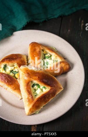 triangle pie, top view Stock Photo - Alamy