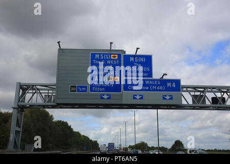 M4 Motorway Blue Sign and Junction South Wales Stock Photo - Alamy