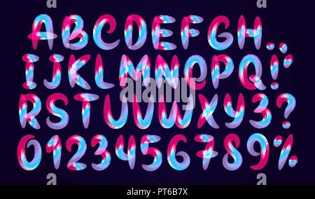 Fluid colored letter. Alphabet font of melting liquid. Design 3d sign ...