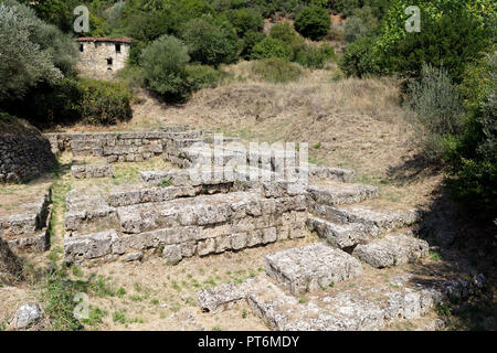 Ruins of the Asklepion baths, a sanctuary of the Greek God of healing ...