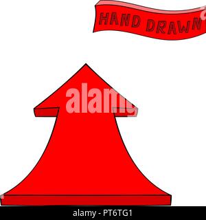 Red arrow. UP sign. Hand drawn sketch Stock Vector Image & Art - Alamy
