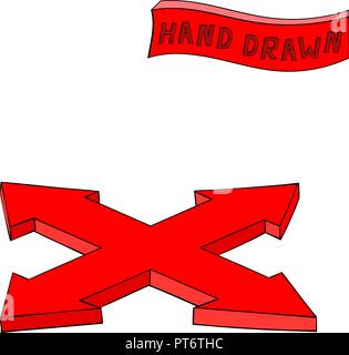 Sketch direction sign. Hand drawn doodle style. Wooden signpost. Vector ...