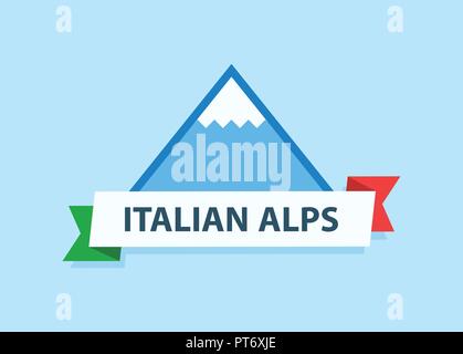 Italian Alps Emblem - Logo for Travel tour to Alpine Mountains in Italy ...