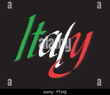 Word ITALY with Italian national flag under it, distressed grunge look Stock Vector Image & Art ...