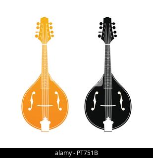 musical instrument mandolin silhouette icon Stock Vector Image & Art ...