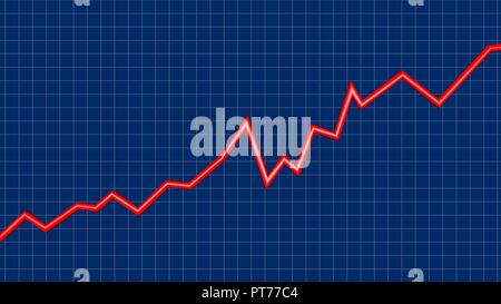 Line Graph rising. Upwards slope, 3d render Stock Photo - Alamy