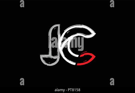 red white alphabet letter JC J C combination for company logo. Suitable ...