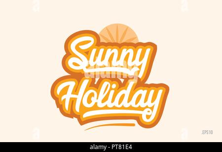 sunny word with orange color suitable for card icon or typography logo ...