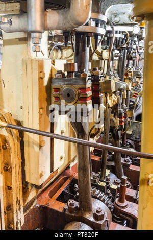 Engine Room detail of the steam powered SS Master tugboat Stock Photo ...