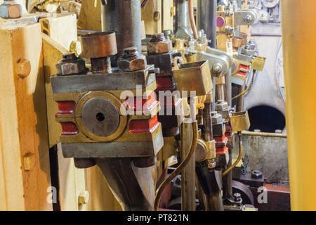 Engine Room detail of the steam powered SS Master tugboat Stock Photo ...