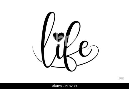 Life Creative Word Text with Handwritten Rainbow Vibrant Colors and ...