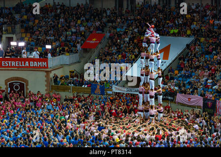 Tarragona, Spain. October 2018: Castells Performance in the XXVII ...