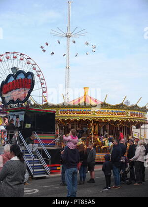 Ferris Wheel and Carousel, Goose Fair, Nottingham, Nottinghamshire ...