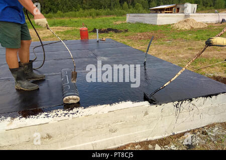 isolation and waterproofing of the foundation of the building on the ...