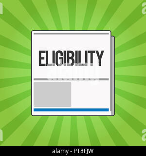 Handwriting text writing Eligibility. Concept meaning State of having ...