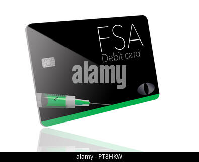 Flexible Spending Account debit card isolated on a white background ...
