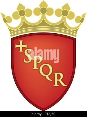 Rome coat of arms and flag, Italy, vector illustration Stock Vector ...