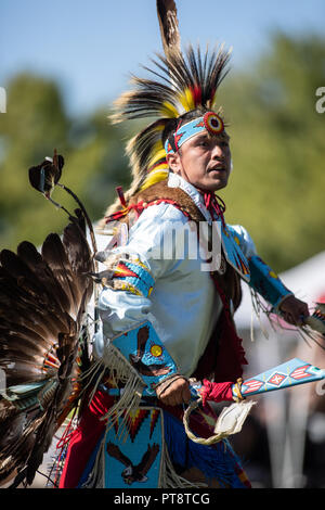 Participants dancing Native American style at the Stillwater Pow Wow in ...