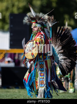 Participants dancing Native American style at the Stillwater Pow Wow in ...