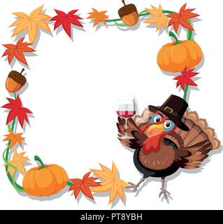 Autumn turkey border template Stock Vector Image & Art - Alamy