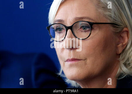 Rome, Italy. 8th October, 2018. Marine Le Pen, Matteo Salvini. Debate ...