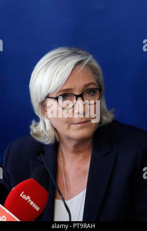 Rome, Italy. 8th October, 2018. Marine Le Pen, Matteo Salvini. Debate ...