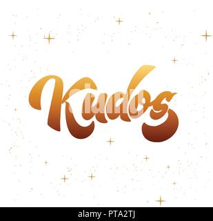 Bravo Kudos. Beautiful greeting card scratched calligraphy text word ...
