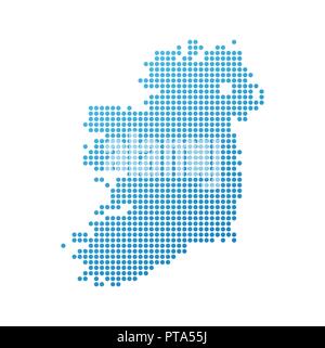 Map of Dublin in Ireland in blue style. Contains layered vector with ...