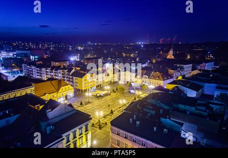 Rybnik. Poland. Aerial view of main square and city center of Rybnik ...