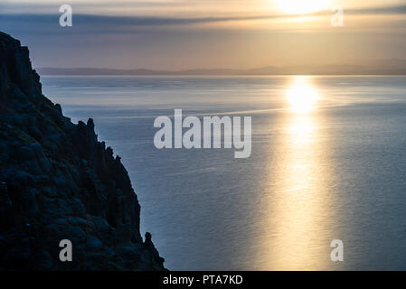 landscape over the isle of skye at Lealt waterfall viewpoint Stock ...