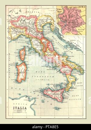 Map of Italy, 1902. Creator: Unknown Stock Photo - Alamy