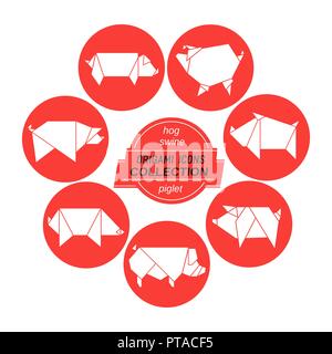 Animal origami collection. Animal origami vector. Abstract animals logo ...