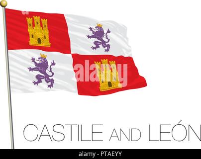 Flag of Castile and Leon or Castilla y Leon autonomous communities of ...
