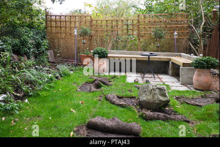 Badger damage to Lawn, UK Stock Photo - Alamy