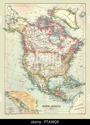 Map of the United States, 1902. Creator: Unknown Stock Photo - Alamy