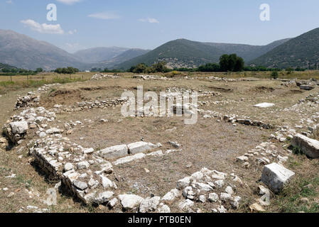 The Exedra of Epigone ruins, near the Agora north entrance, Mantineia ...