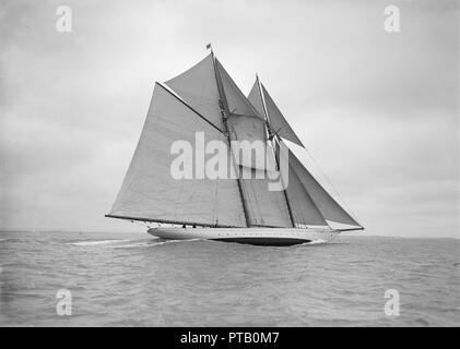 The beautiful schooner 'Meteor IV', 1911. Creator: Kirk & Sons of Cowes ...