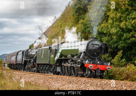 Double headed steam locomotives 'Black Five' 45305 and 'Brittania ...