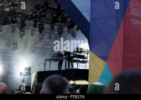 Phil and Paul Hartnoll of EDM duo, Orbital, performing at George Square ...