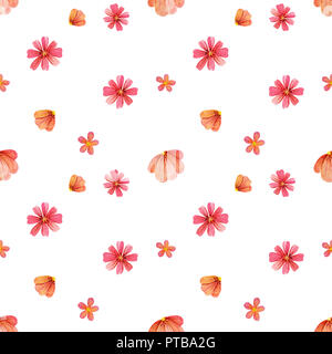 Yellow wild plants seamless pattern. Watercolor on a white backdrop ...