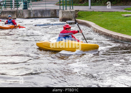 Canoeists at the Tees Barrage International Whitewater Centre,Stockton ...