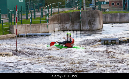 Canoeists at the Tees Barrage International Whitewater Centre,Stockton ...