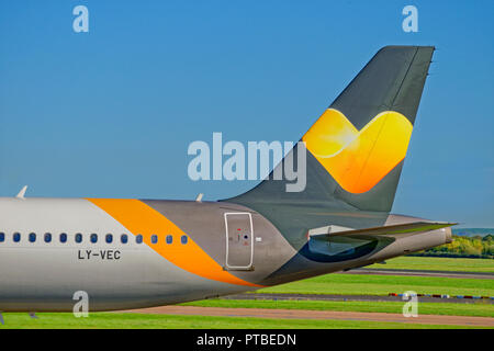 Thomas Cook aircraft tail fin. For fuller image see ref PTBEDN Stock ...