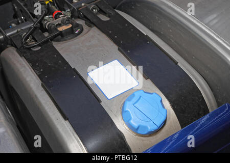 Diesel exhaust fluid additive for trucks Stock Photo - Alamy