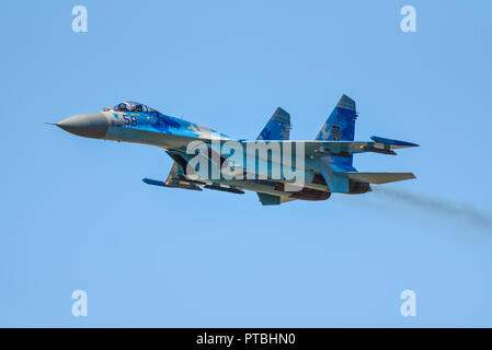 Ukrainian Air Force - Sukhoi Su-27 Flanker fighter jet on static ...